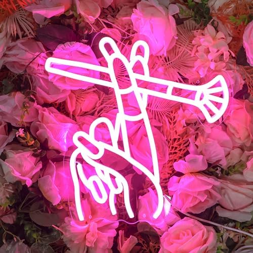 Hand Neon Signs, Hand With Brush Led Sigh Light, Gesture Hand Neon ...