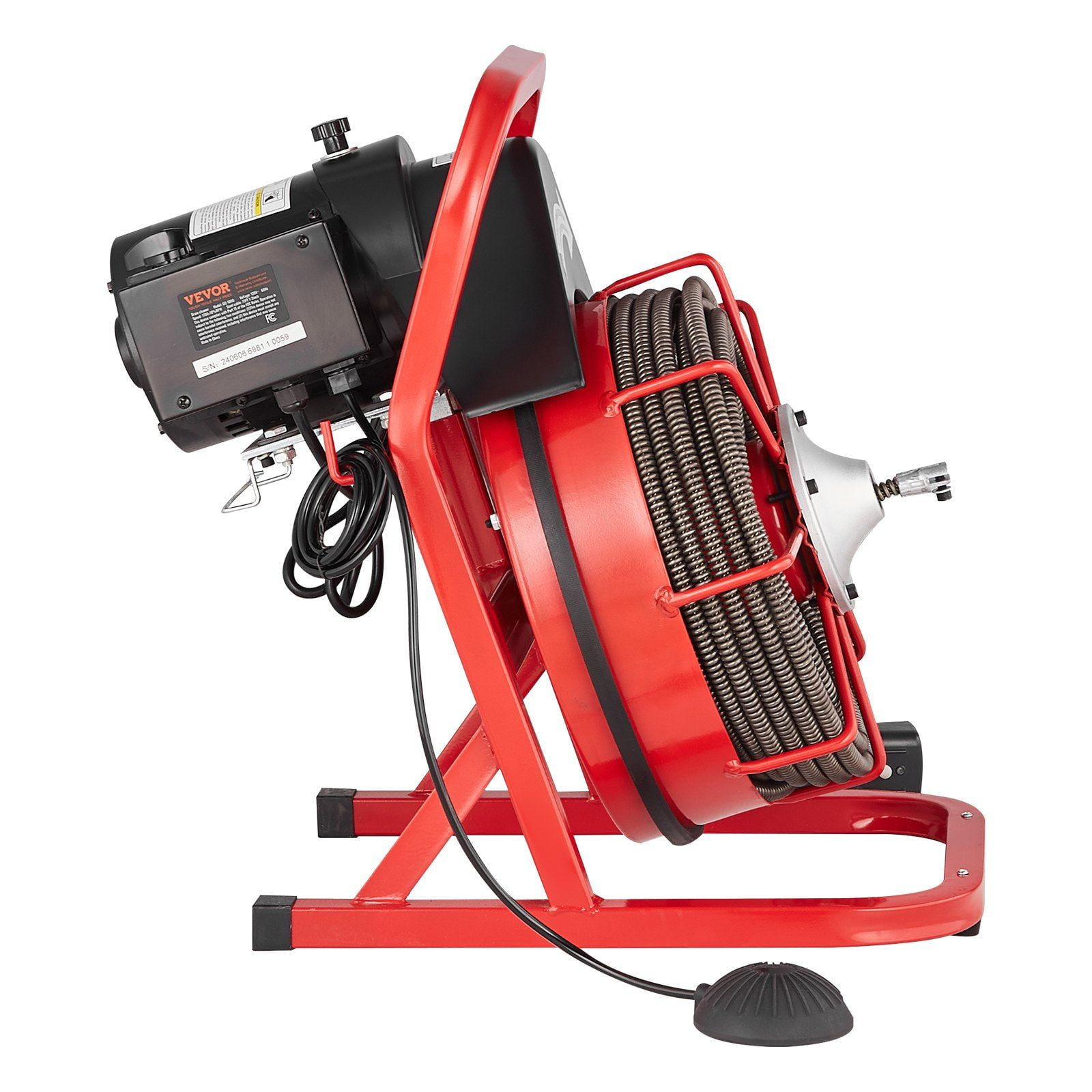 Hand-Operated Drain Auger 75 FT x 1/2 Inch with 4 Cutting Heads ...