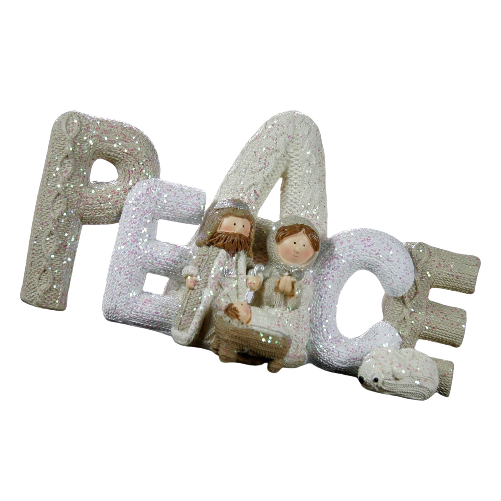 Hand Paint Resin Nativity Scene Display with Love / Family Letter ...