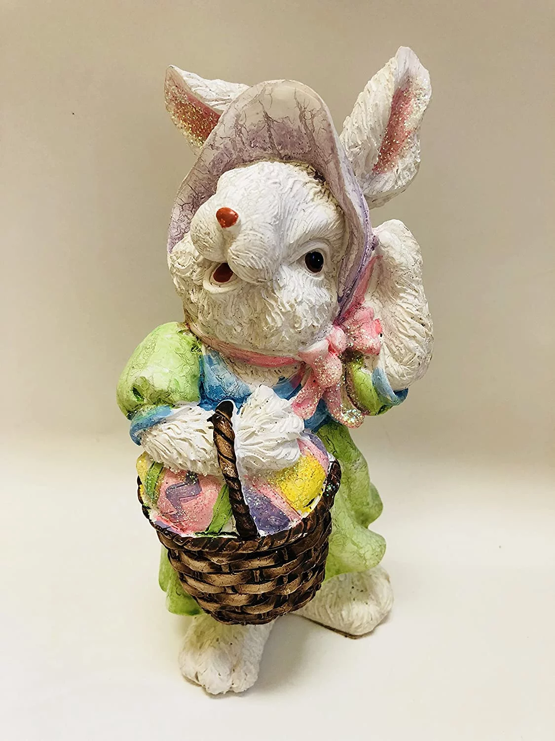 Hand-Painted 7” Ceramic Mrs Bunny Rabbit Easter Working In Garden With ...