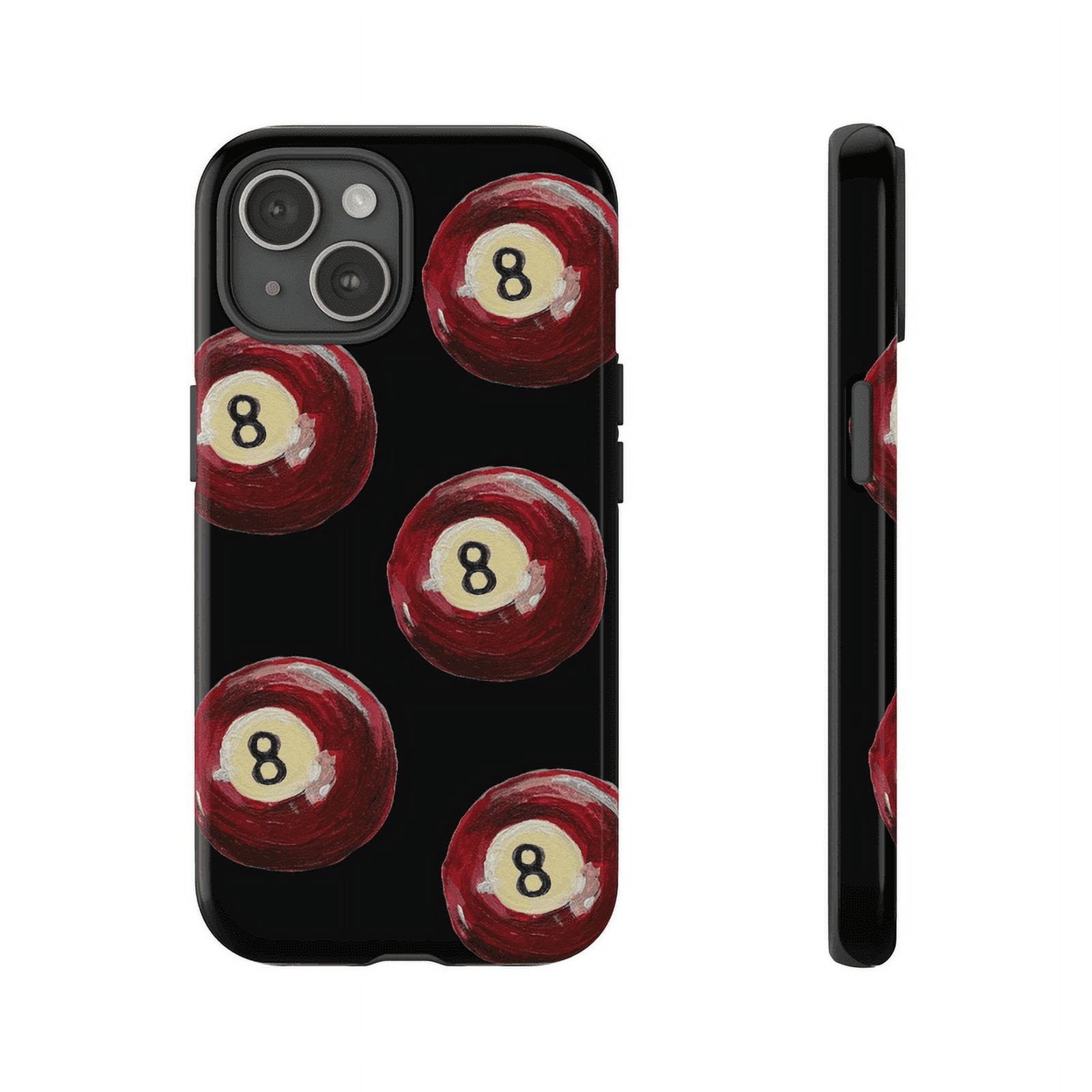Hand-Painted 8-Ball iPhone 14 Pro Max Case – Red Pool Theme Case ...