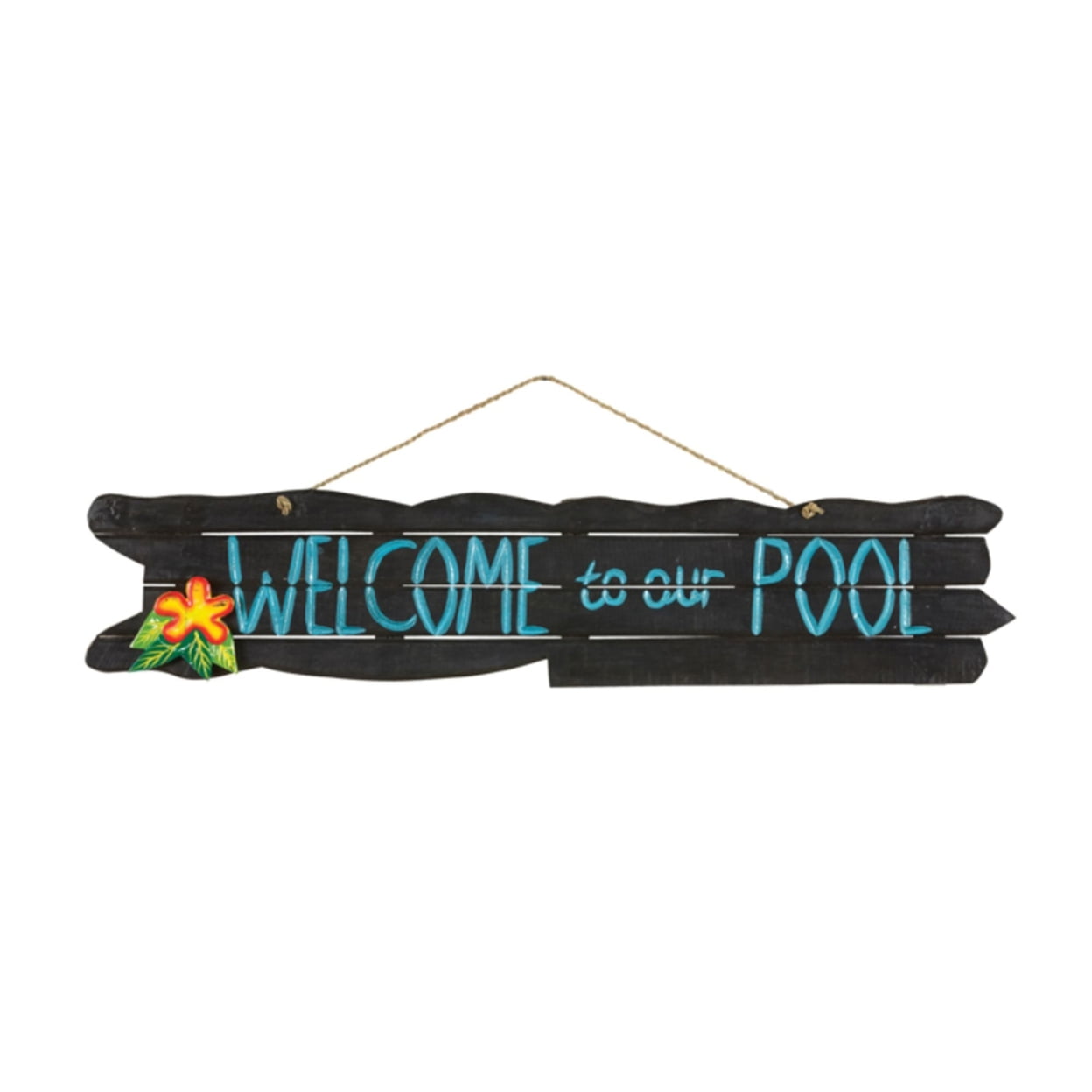 Hand-Painted Acacia Wood Welcome to Our Pool Wall Art Sign - Walmart.com