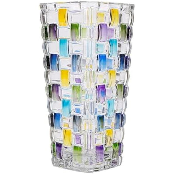 Hand Painted Blue Woven Glass Vase -Crystal Flower Vase- 7.7 inch ...