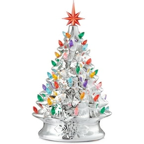 White Christmas Tree Blue Lights