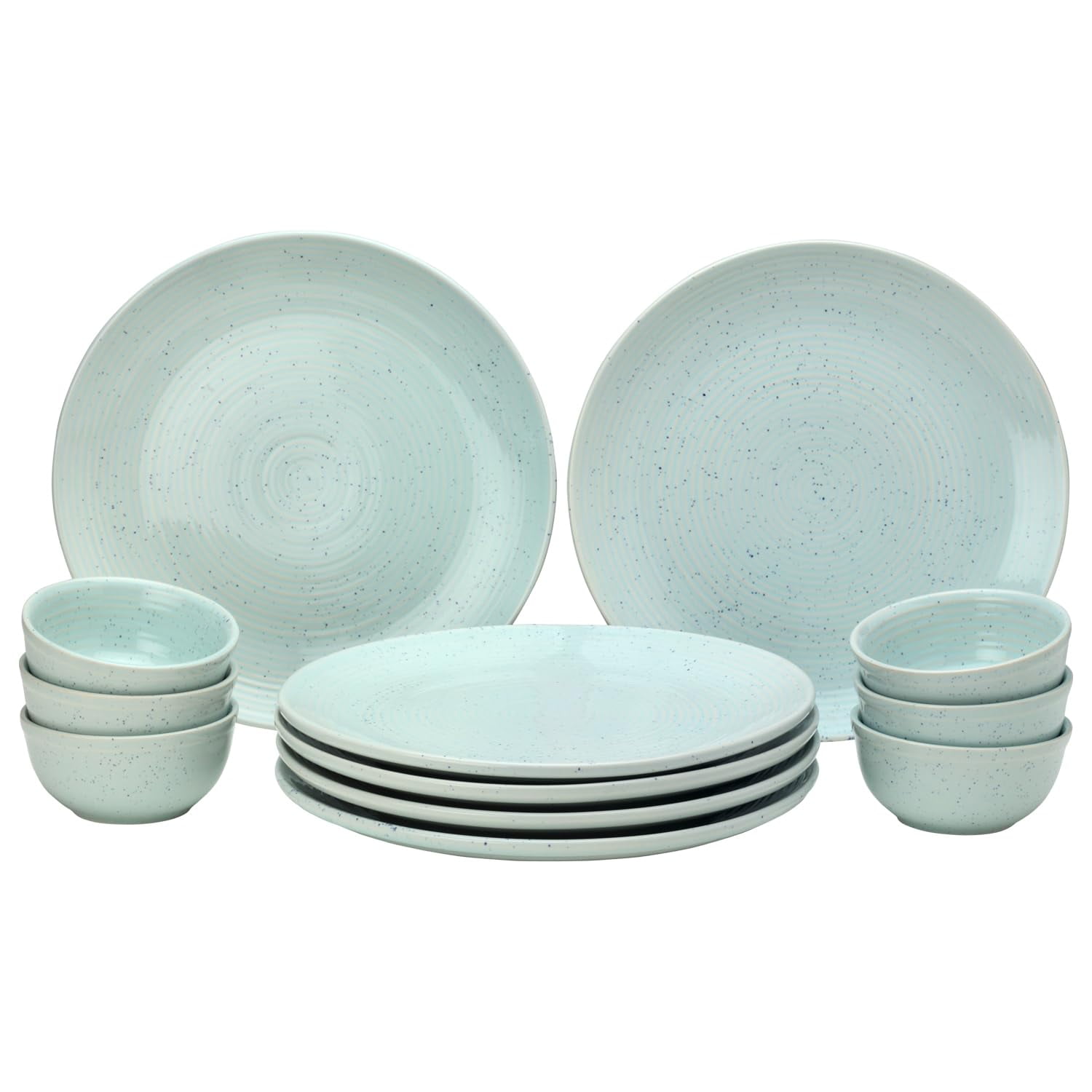 Hand Painted Ceramic Dinner Set Of 12 Pieces Dinnerware Set, Mint-Green ...