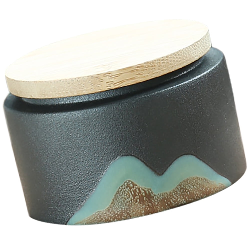 Hand Painted Ceramic Tea Can Kitchen Canisters Matcha Container Coffee ...