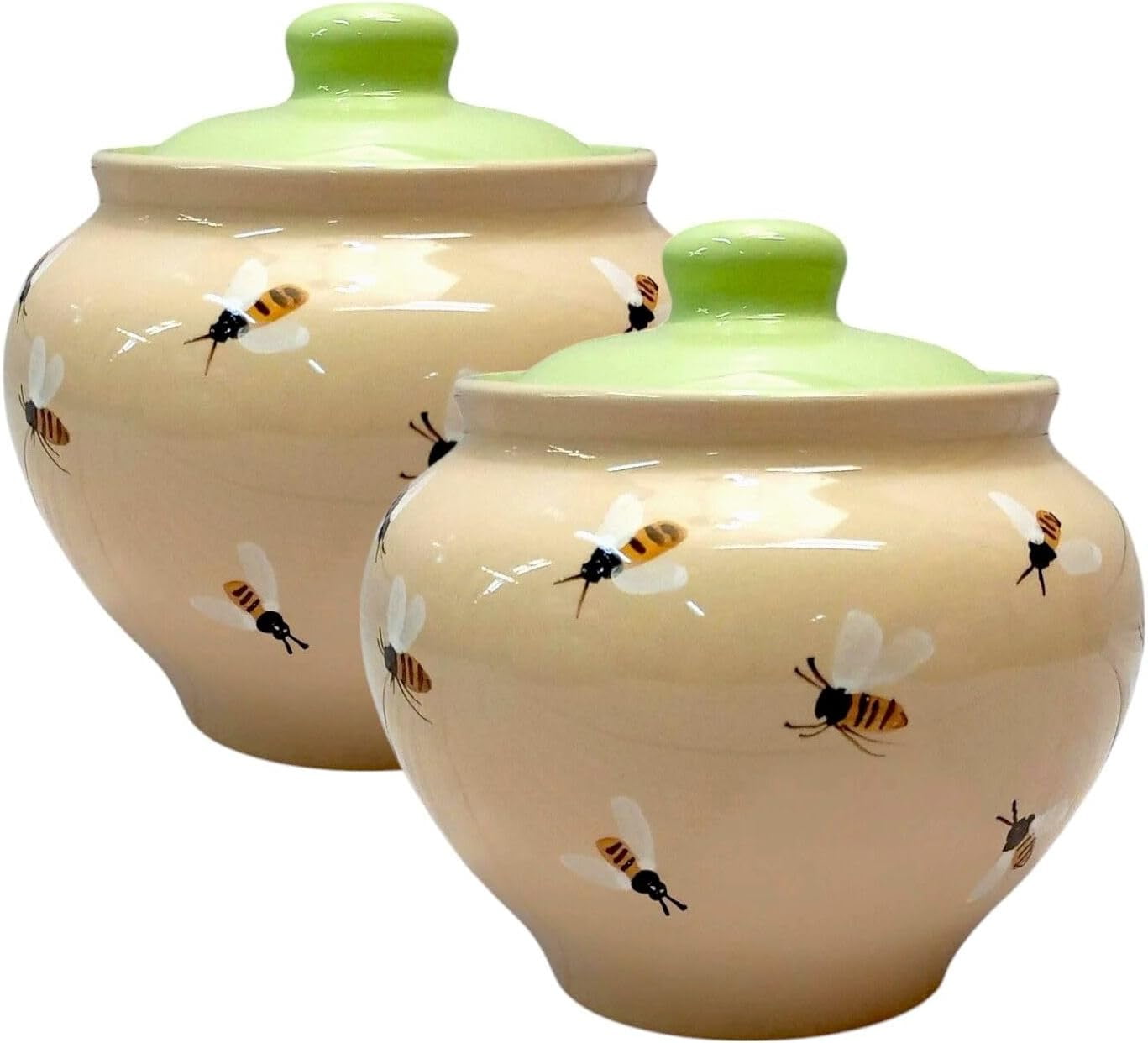 Hand Painted Clay Stoneware Baking Pot with Lid, Stoneware Ramekin ...