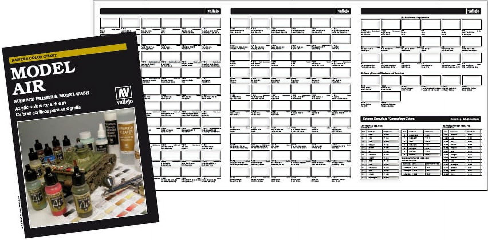 Hand Painted Color Chart: Model Air, Washes & Primers - Walmart.com
