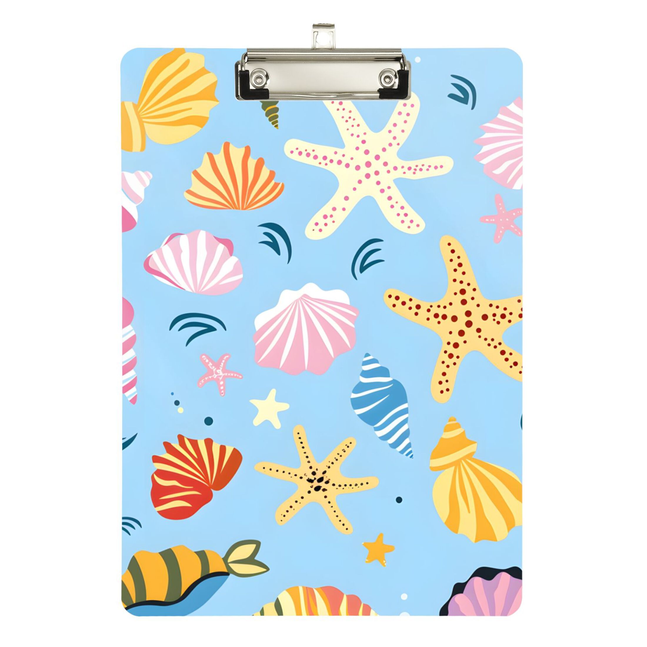 Hand Painted Colorful Sea Shells Starfishes Acrylic Clipboard Drawing ...