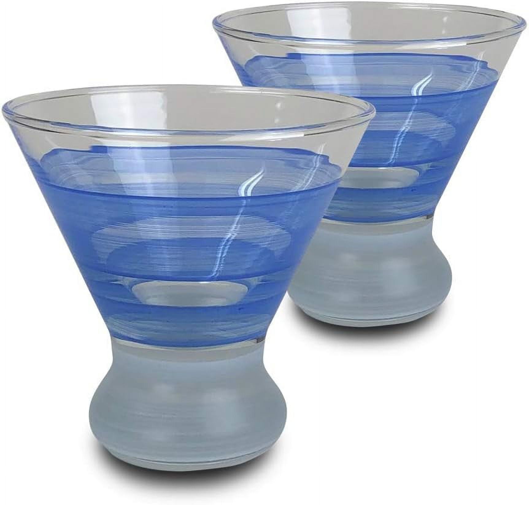 Hand Painted Cosmopolitan Glasses Set of 2 - Cape Cod Cottage Blue ...