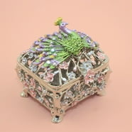 Bits and Pieces - Peacock Keepsake Box - Peacock Art - Golden Jewelry ...