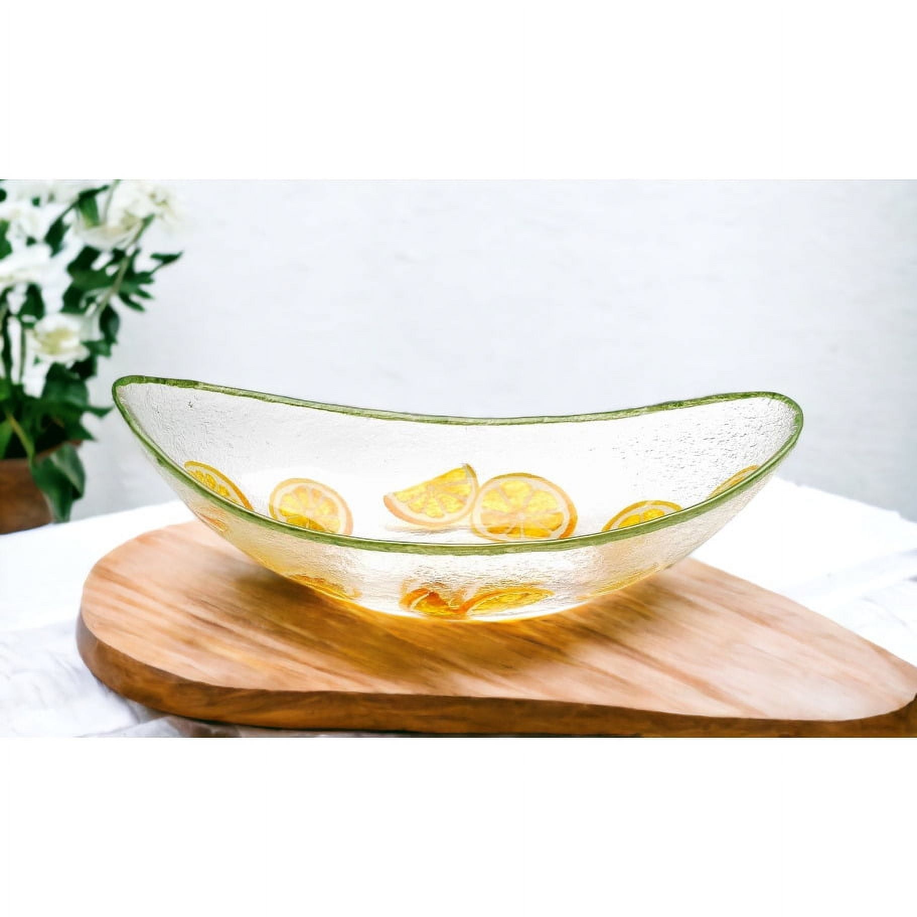 Hand Painted Glass Lemon Drop Candy Dish 8 Inch Decorative Gift ...