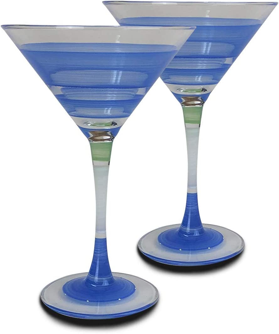 Hand Painted Glasses Set of 2 - Cape Cod Cottage Blue Collection - Hand ...