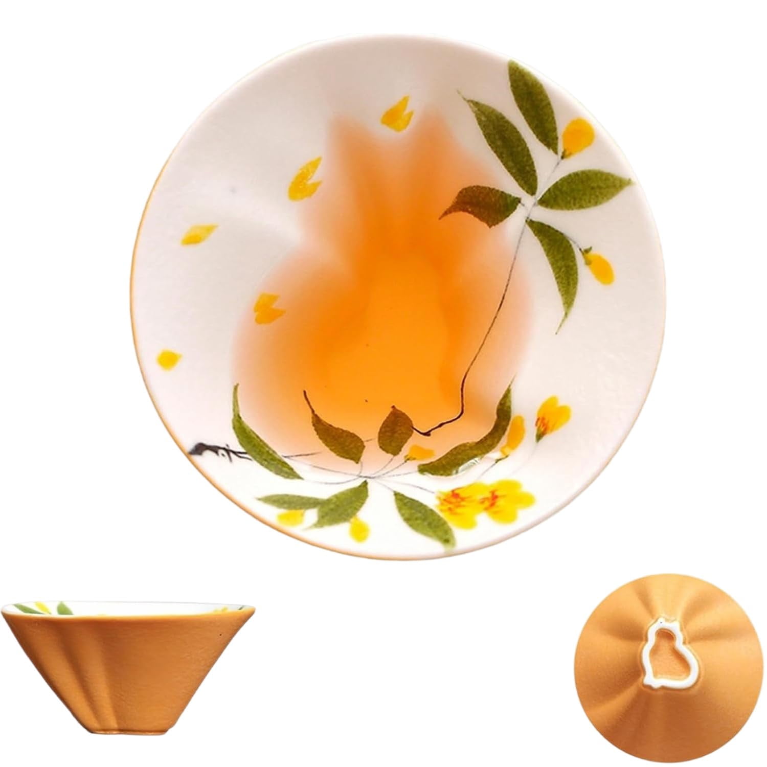 Hand-Painted Hidden Cat Tea Cup, 50ml Handmade Ceramic Tasting Cup with ...