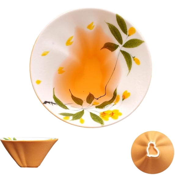 Hand-Painted Hidden Cat Tea Cup, 50ml Handmade Ceramic Tasting Cup with ...