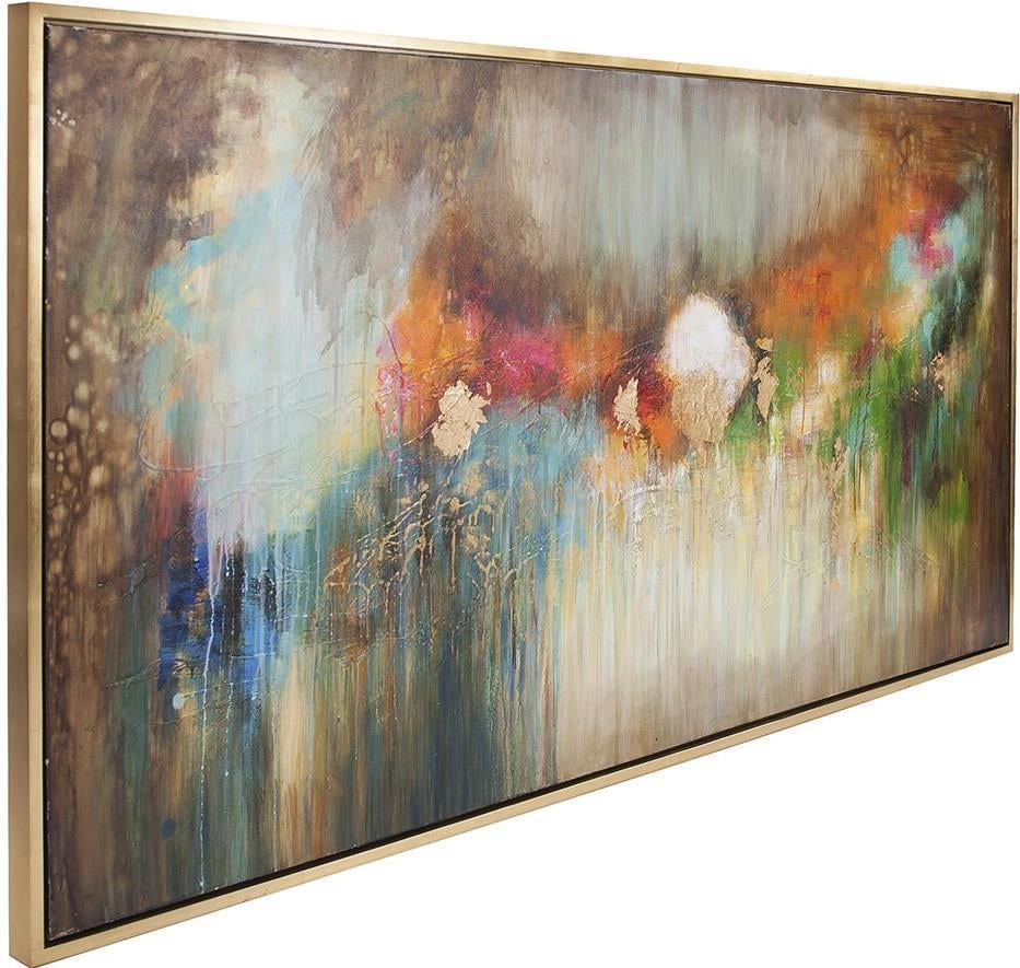 Hand-Painted Illusion Art with Gold Leaf Frame - Walmart.com