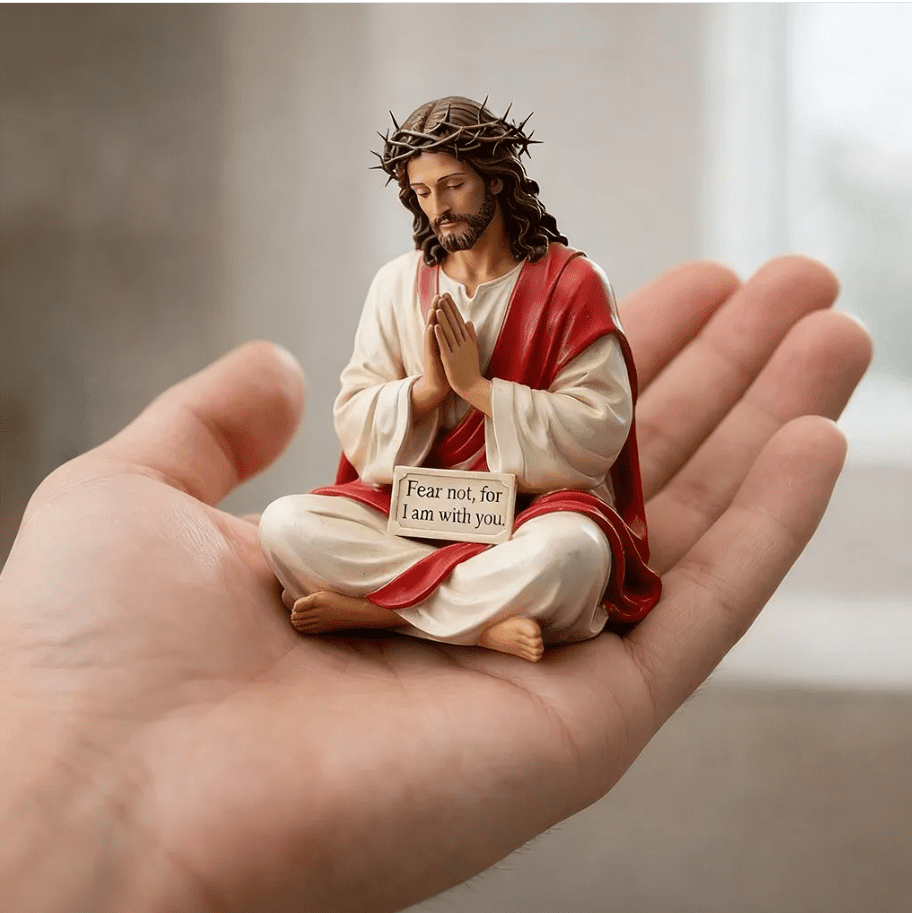 Hand-Painted Jesus Figurine “Fear Not for I Am with You” - Praying ...