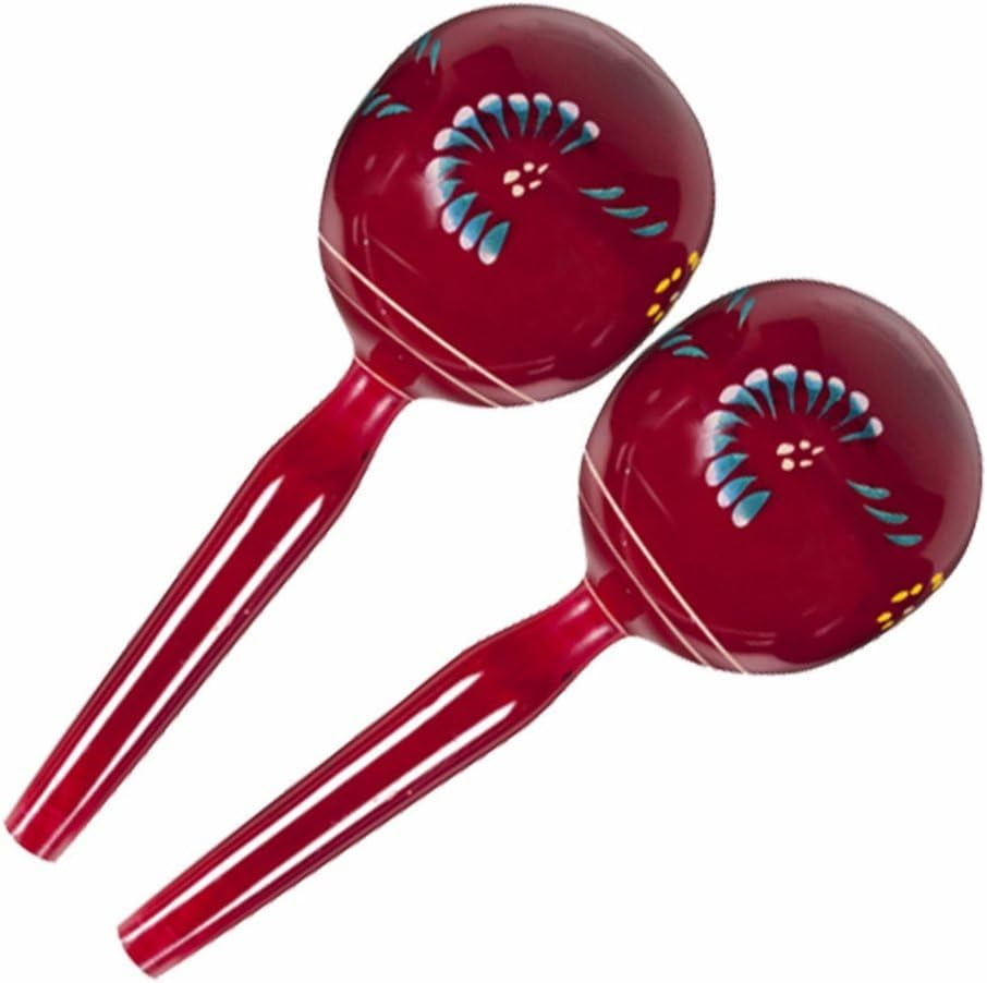Hand Painted Large Wood Maraca - 11 inches - Red - Walmart.com