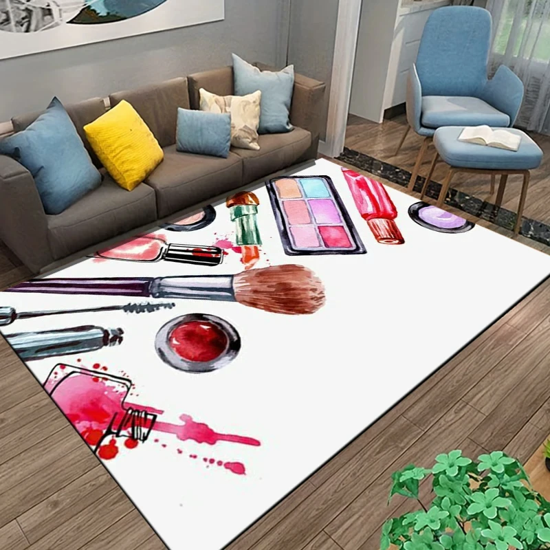 Hand Painted Makeup and Cosmetics Room Rug Street Fashion Carpet for ...