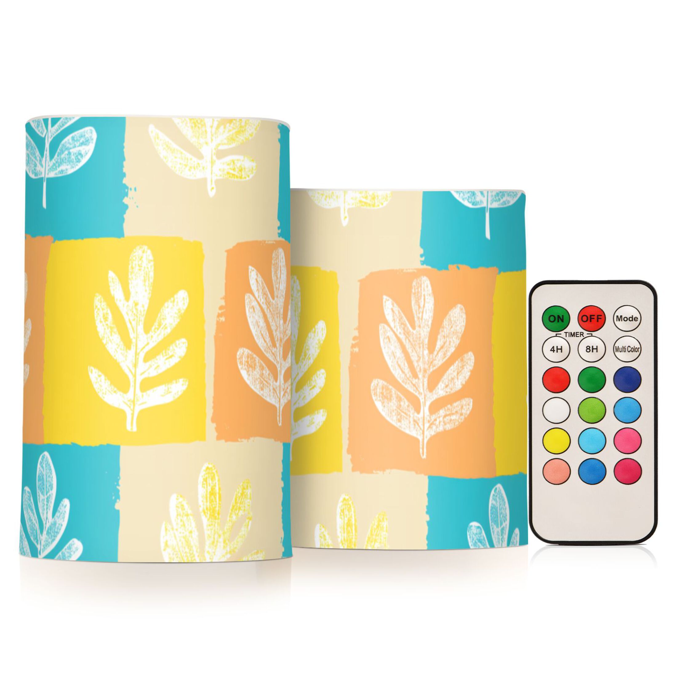 Hand Painted Maple Leaves in Square Seamless Flickering Flameless ...