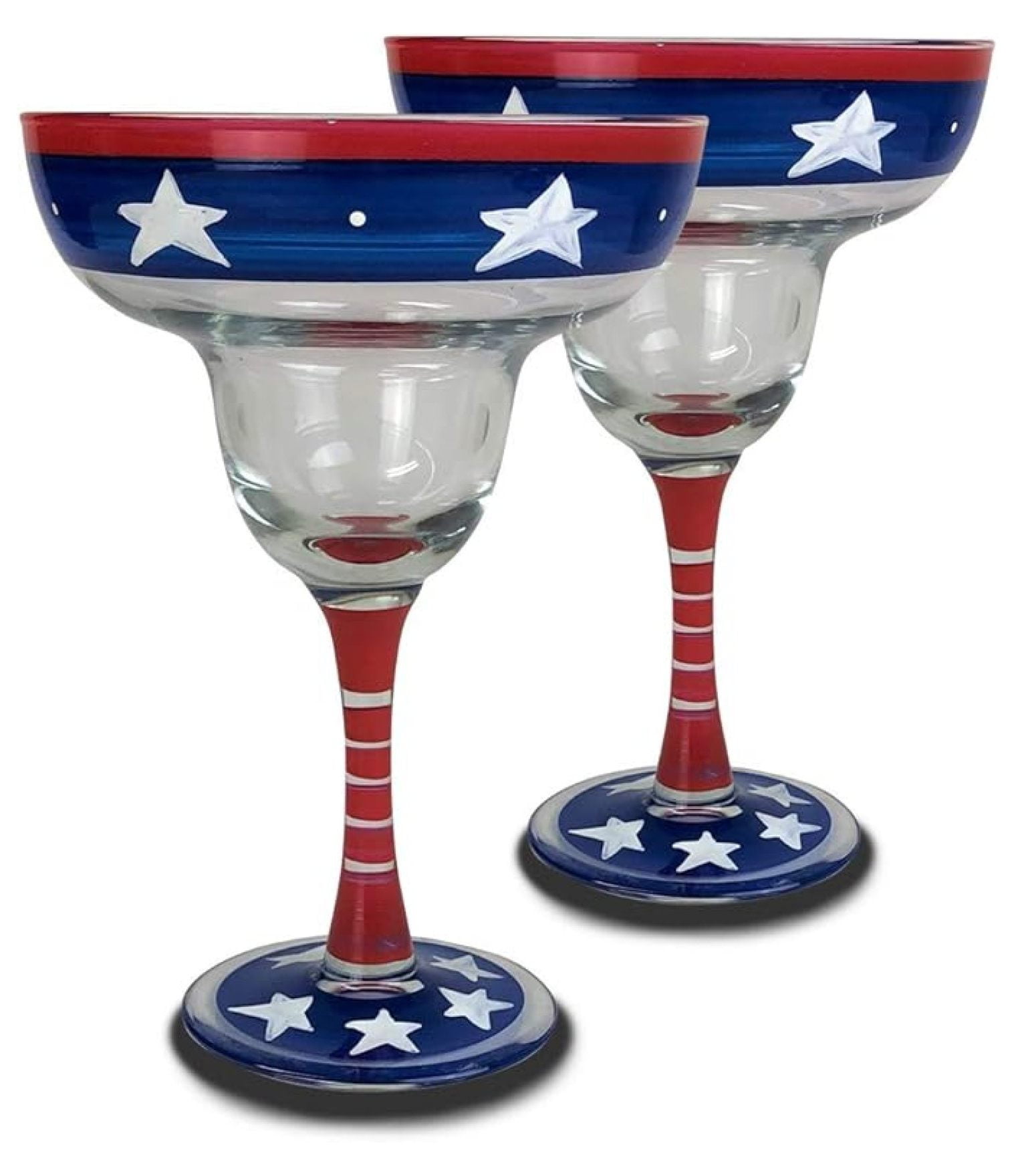 Hand Painted Margarita Glasses Set of 2 - Patriotic Collection - Hand ...