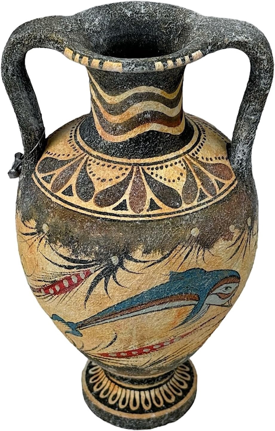 Hand-Painted Minoan Dolphin Vase – Ancient Greek Crete Ceramic Pottery ...