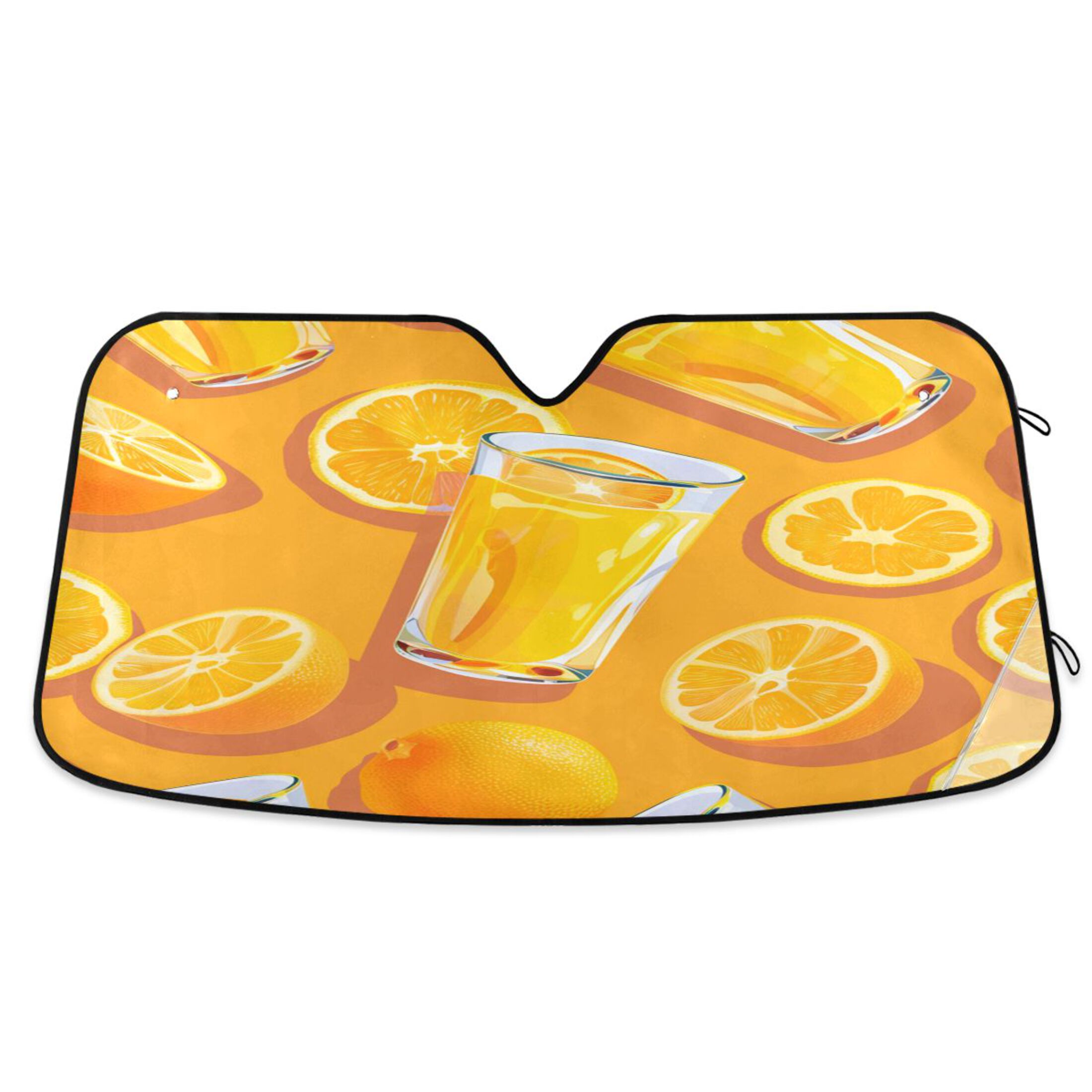 Hand Painted Orange Juice Windshield Sun Shade Automobile Visor ...