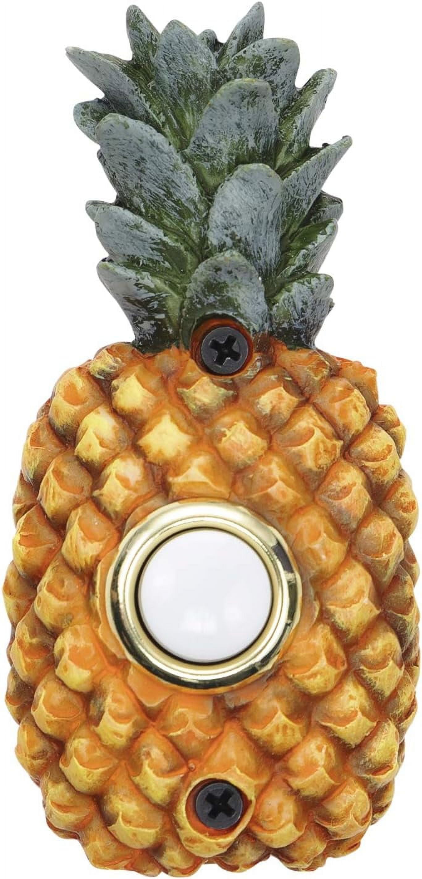 Hand Painted Pineapple Door - Wired & Illuminated Push Button Cast in ...
