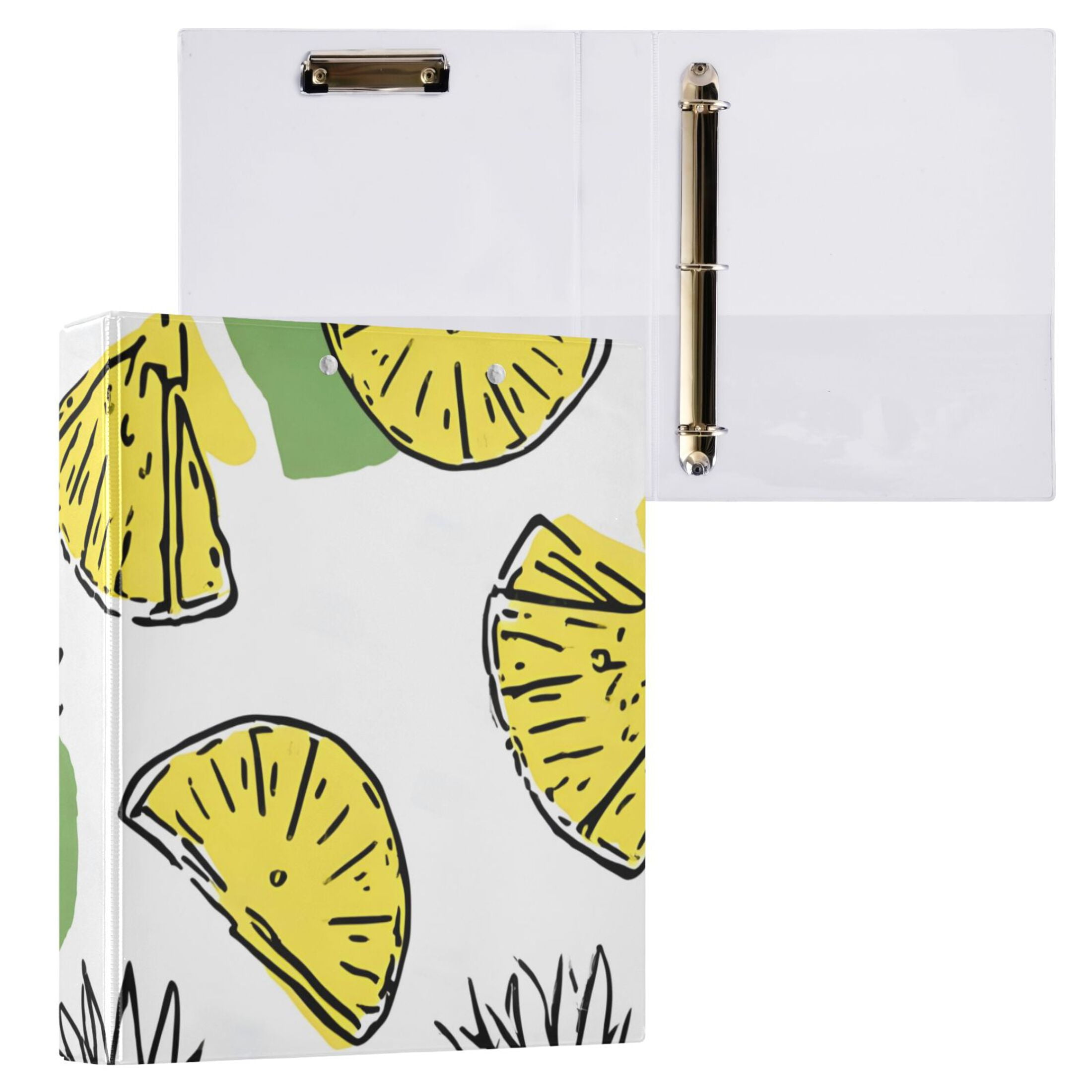 Hand Painted Pineapple Slices Dots Round Ring Binder 3 Rings 1.5 ...