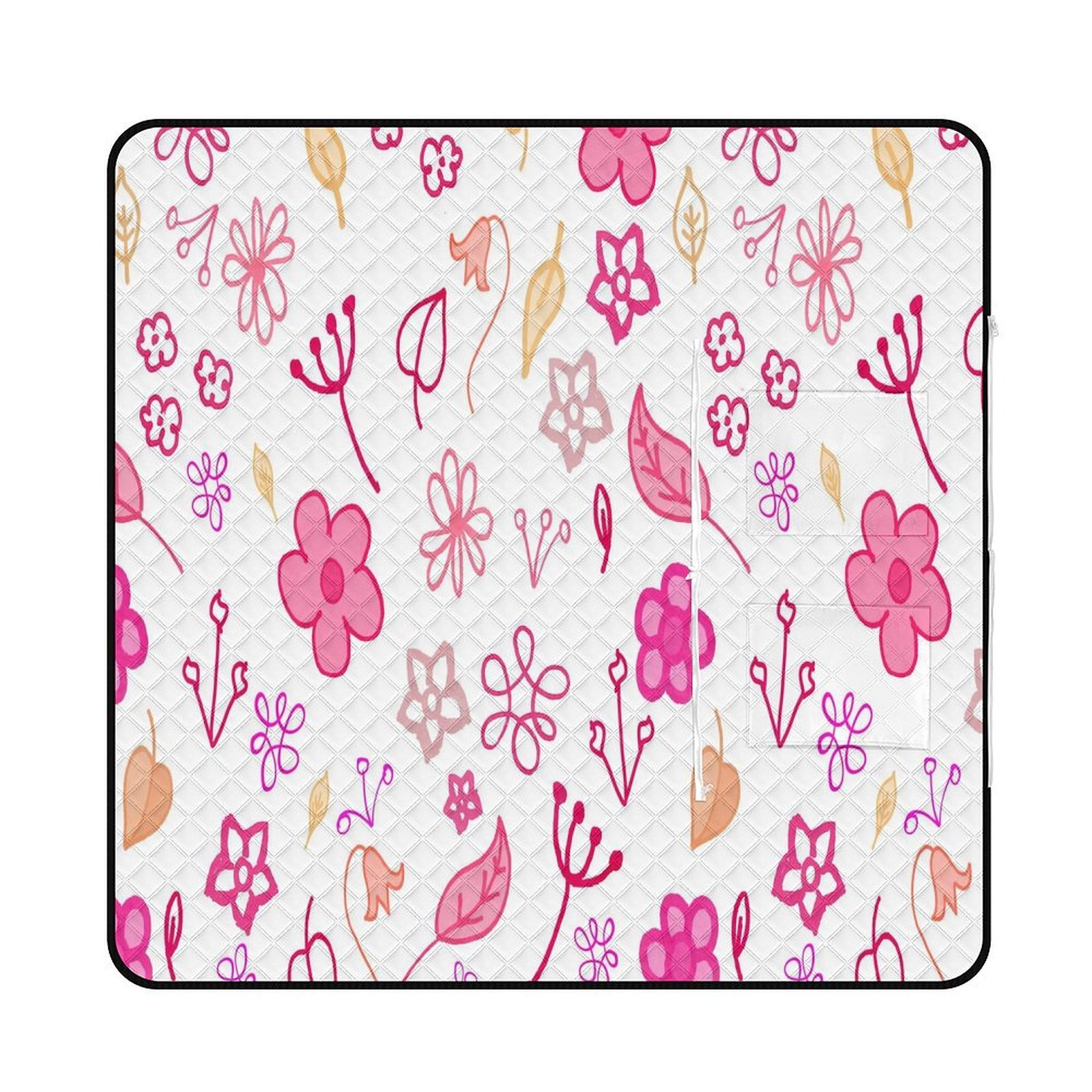 Hand Painted, Pink, Flowers Waterproof Beach Mat Folding Mattress ...