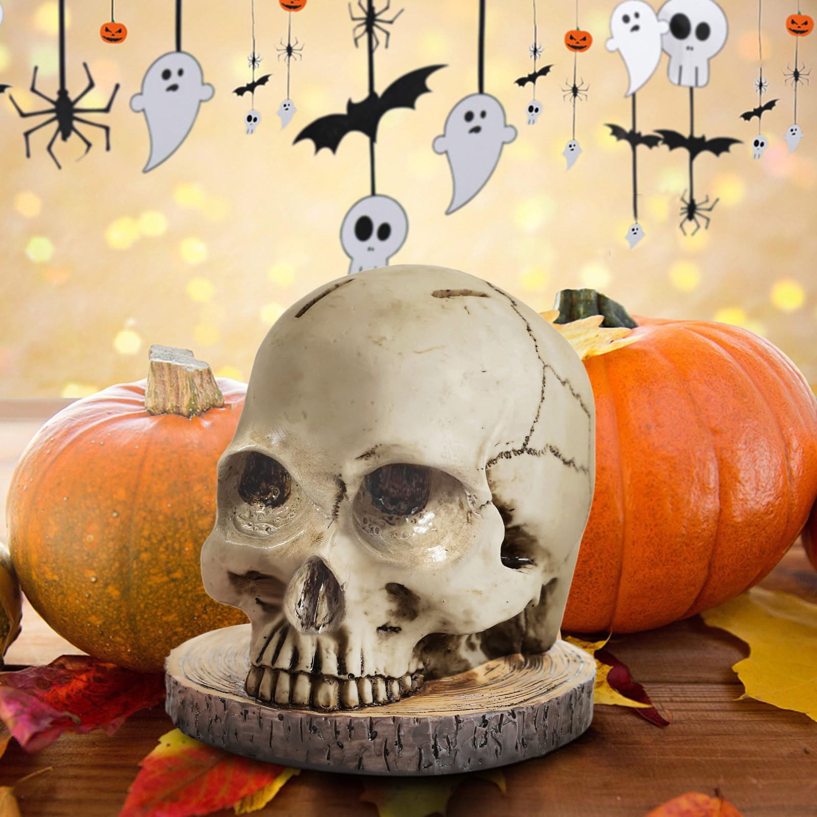 Hand-Painted Skeleton Head Knife & Fork Holder - Resin Kitchen Storage ...