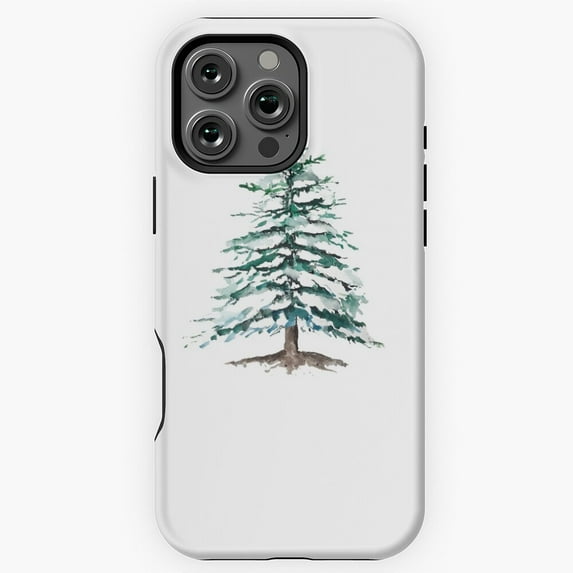 Hand Painted Snowy Pine Tree Phone Case for iPhone 11 12 13 14 15 16 17 ...