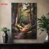 Canvas Painting Style Forest Trail Landscape Painting on Wood Frame ...
