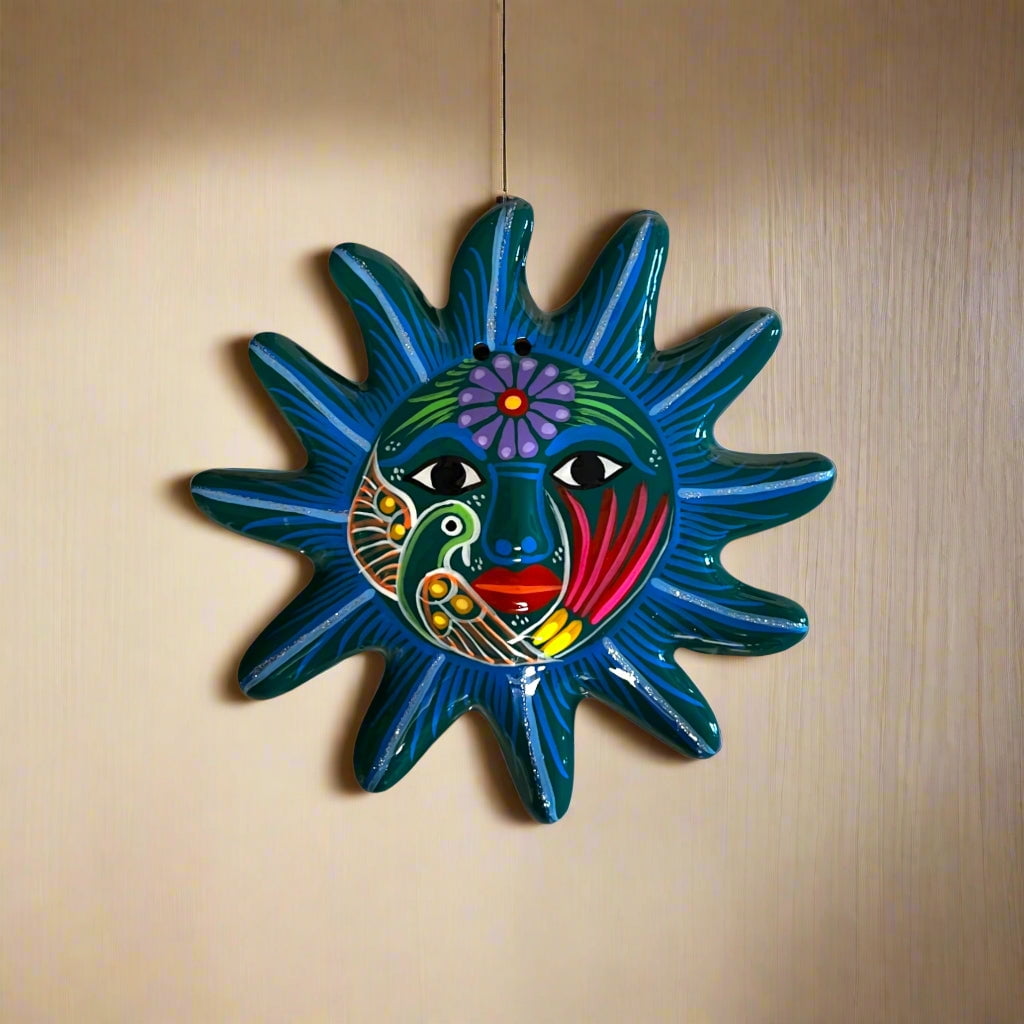Hand-Painted Guerrero Sun Wall Art | Mexican Folk Decor - Walmart.com