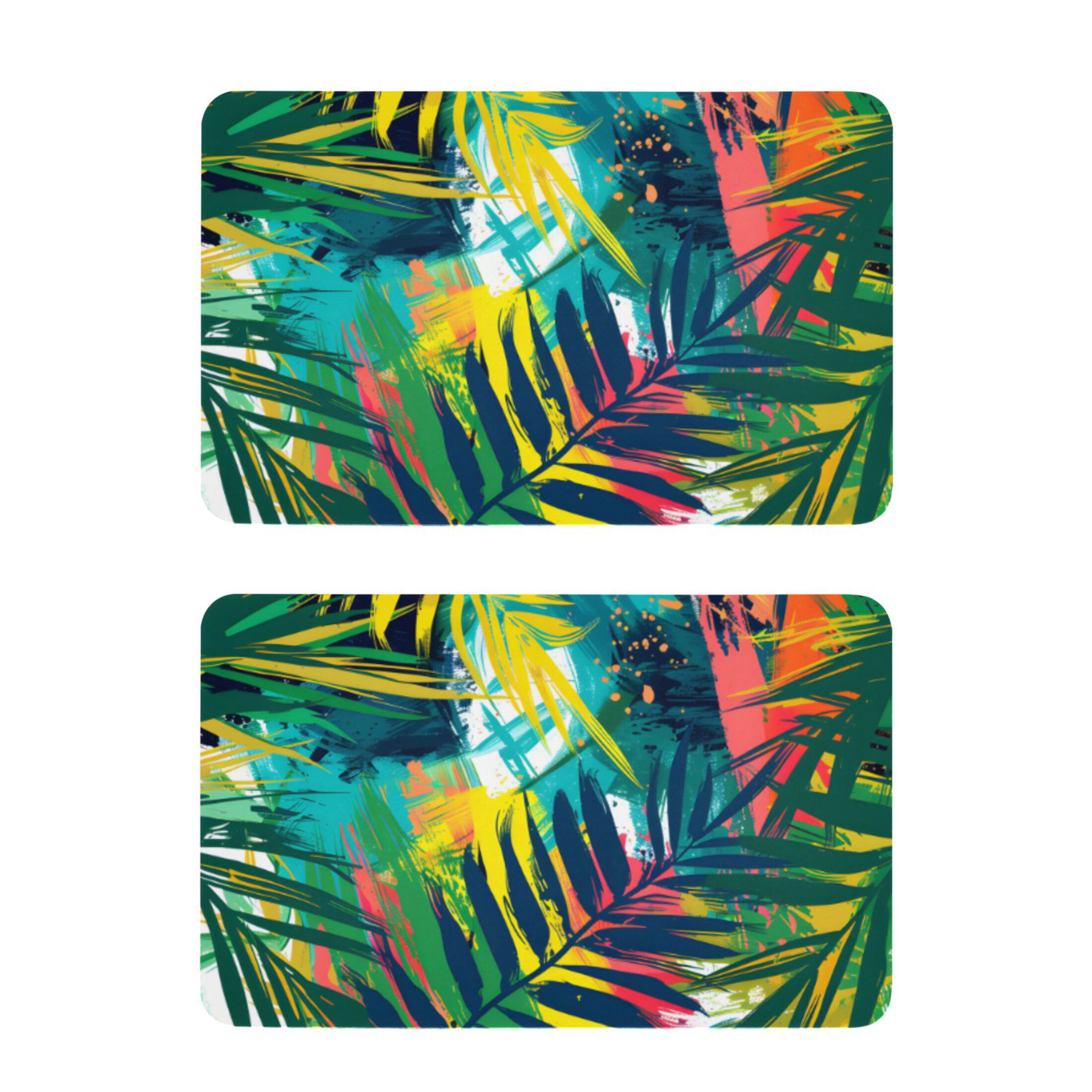 Hand Painted Tropical Leaf Refrigerator Magnet Stickers Square Fridge ...
