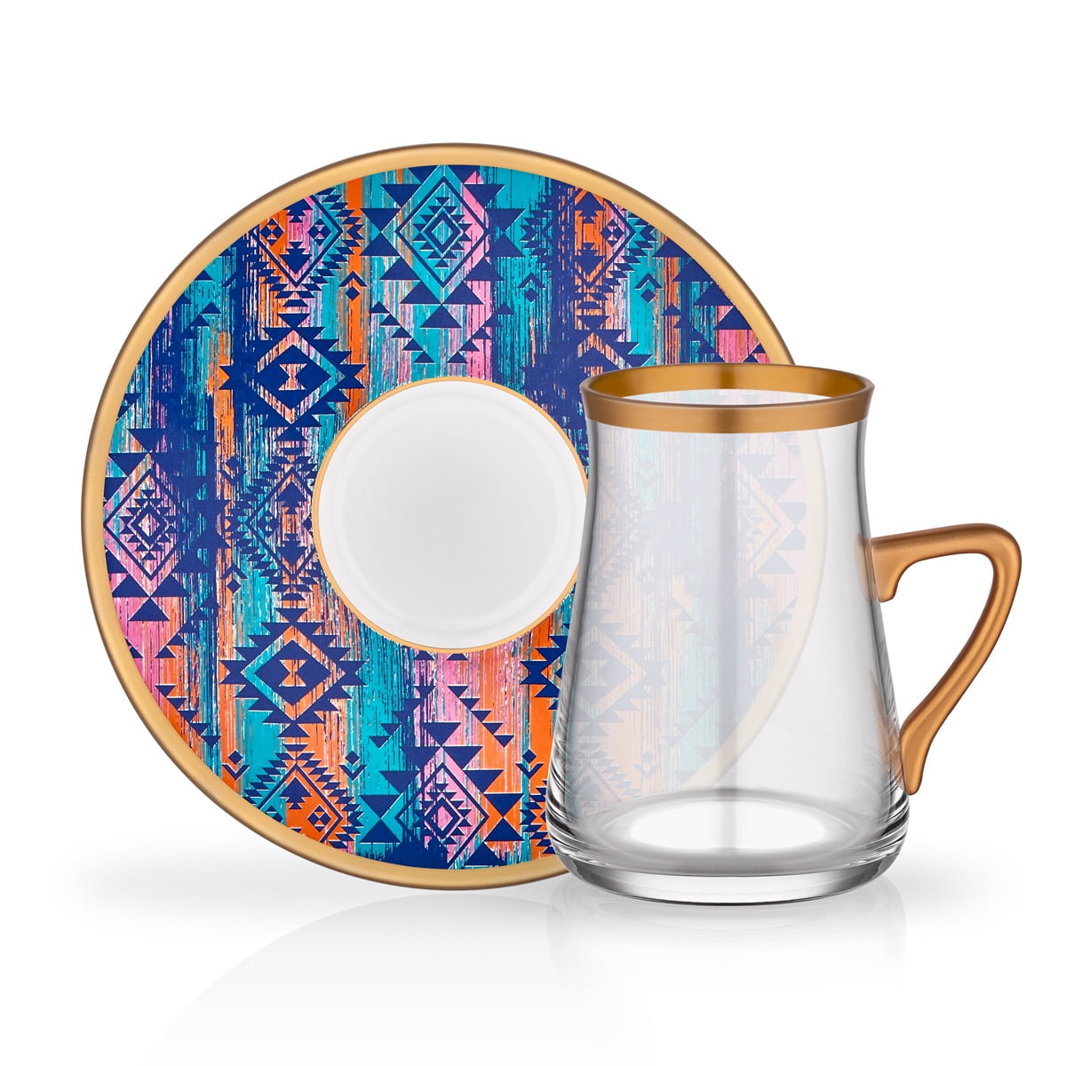 Hand Painted Turkish Tea Cups Set of 6, Vintage Tea Cup Set for Tea ...