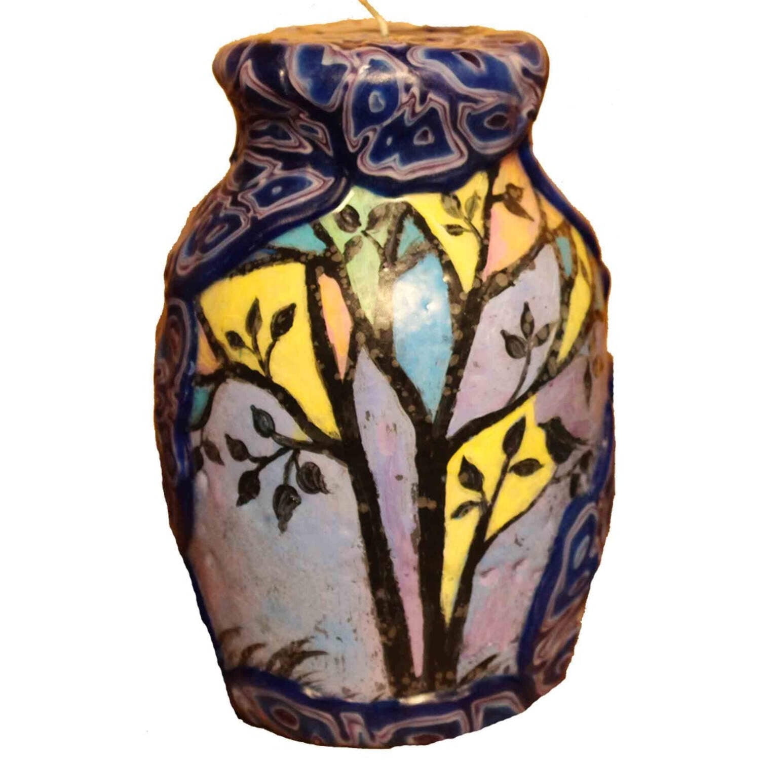 Hand Painted Veneer Vase Pillar Candle - Walmart.com
