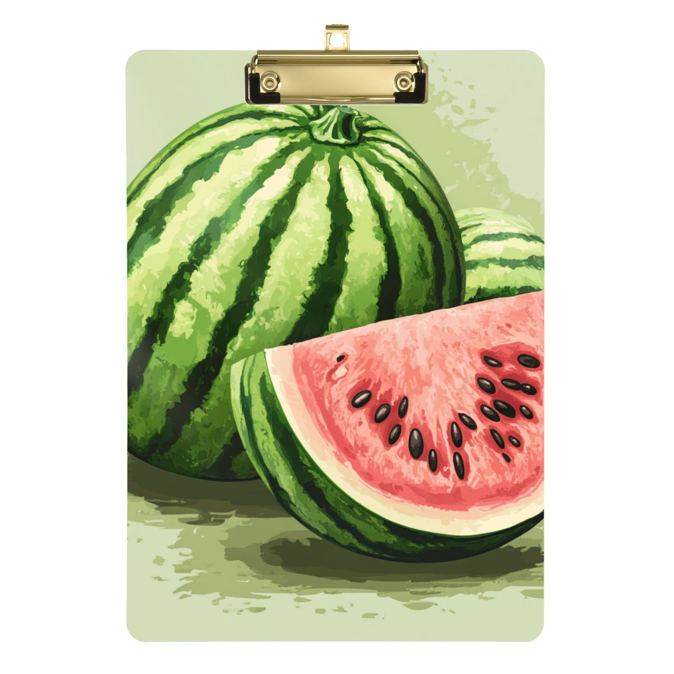 Hand Painted Watermelon Acrylic Clipboard Drawing Board Clipboard with Hook A4 Size Gold 12.5" x ...