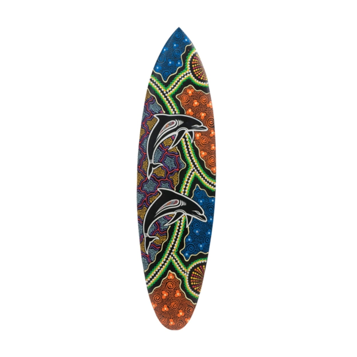 Hand Painted Wooden Splashing Dolphin Surfboard Wall Sign - Walmart.com