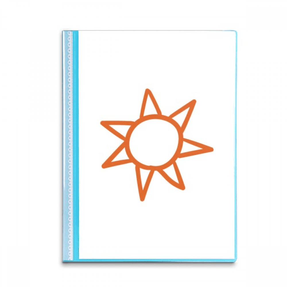 Hand Painting Orange Sun Weather Book Sheet Protectors Portfolio Binder ...