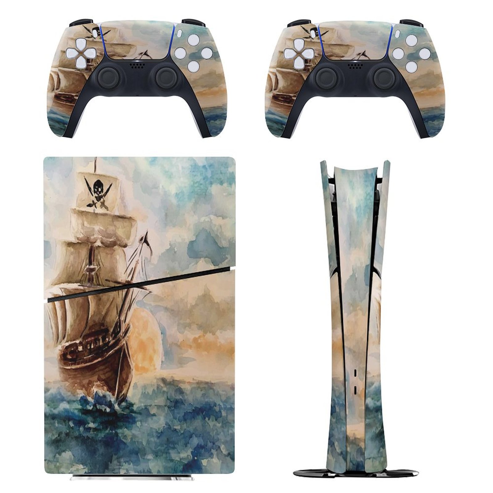 Hand Painting The Pirate Ship PS5/PS5 Pro/PS5 Slim Digital Disc Skin ...