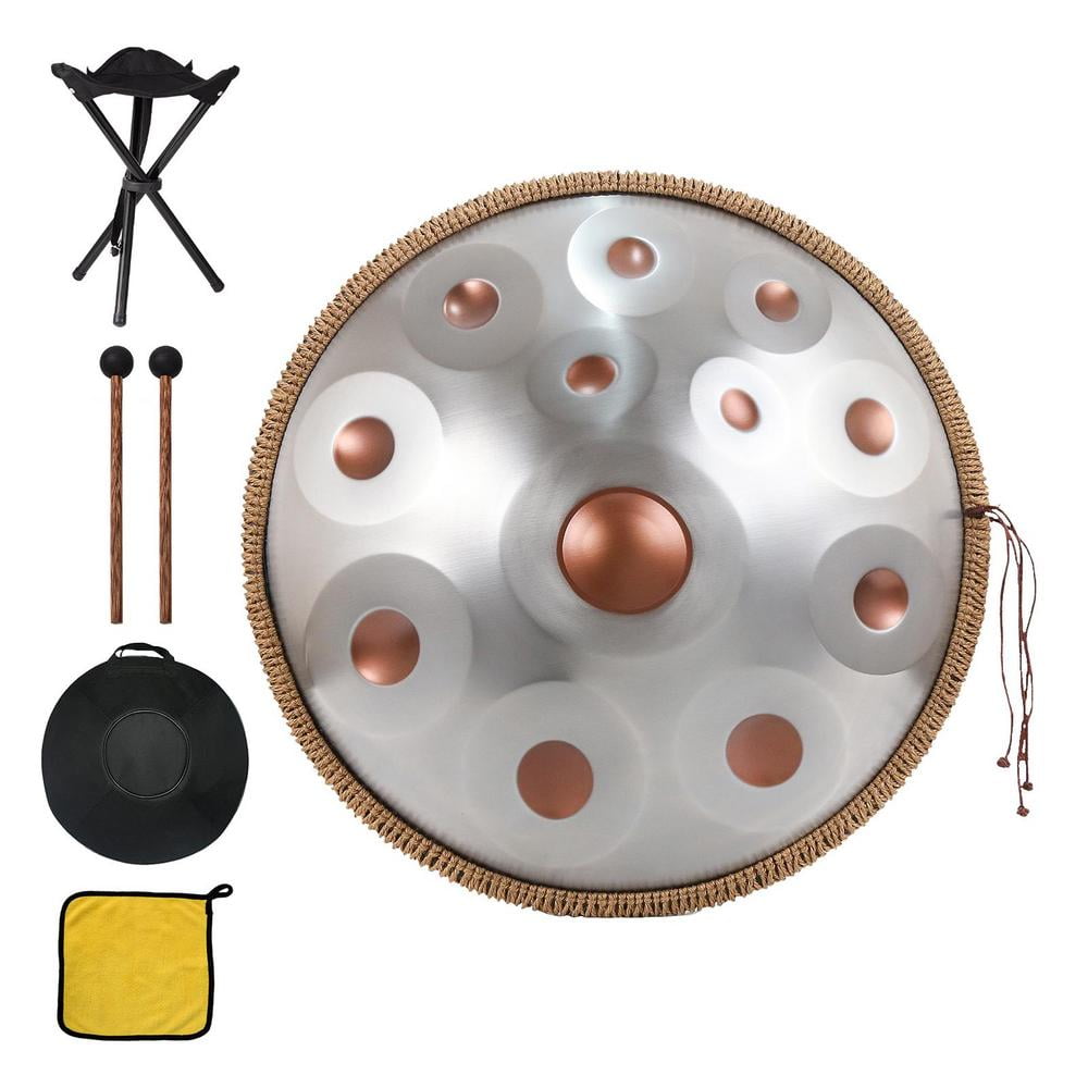 Hand Pan Drum, D Minor 12-Note Steel Hand Drum 22 Inches, Steel Drums ...