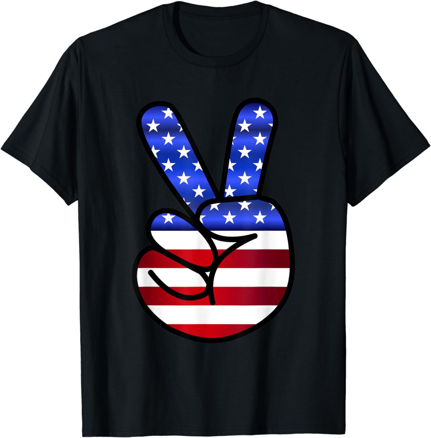 Hand Peace Sign USA Flag T-Shirt, Labor Day Tee Shirt - Walmart.com