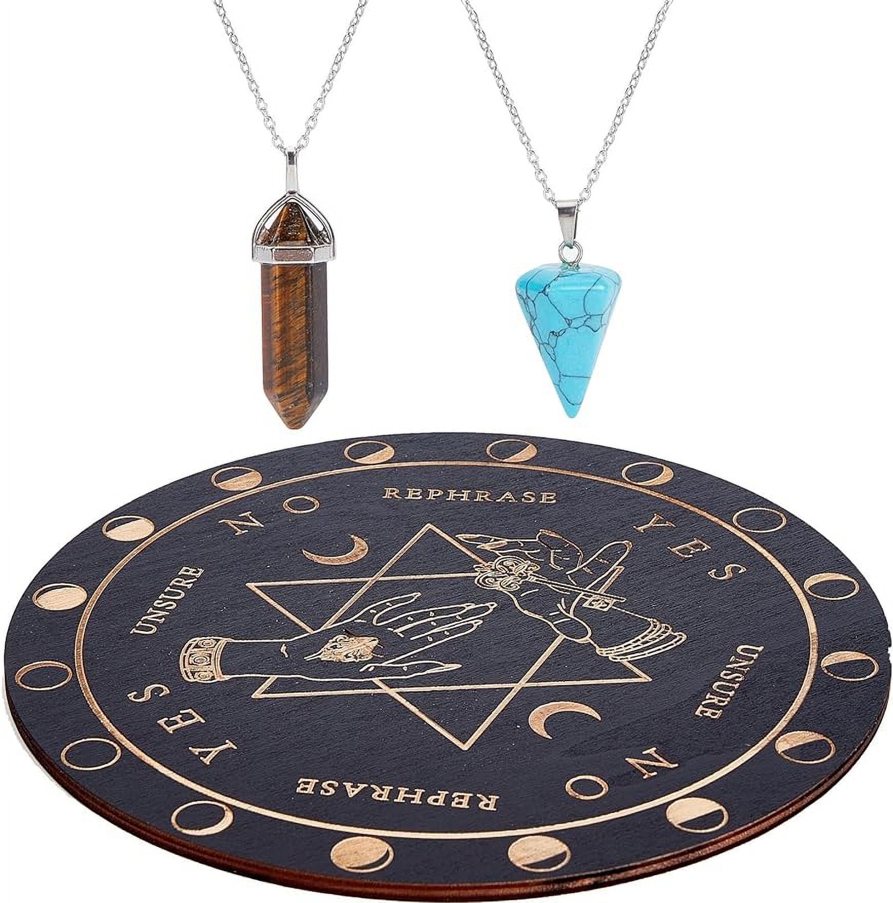 Hand Pendulum Board Set Wooden Witch Altar Board Carved Board Dowsing ...