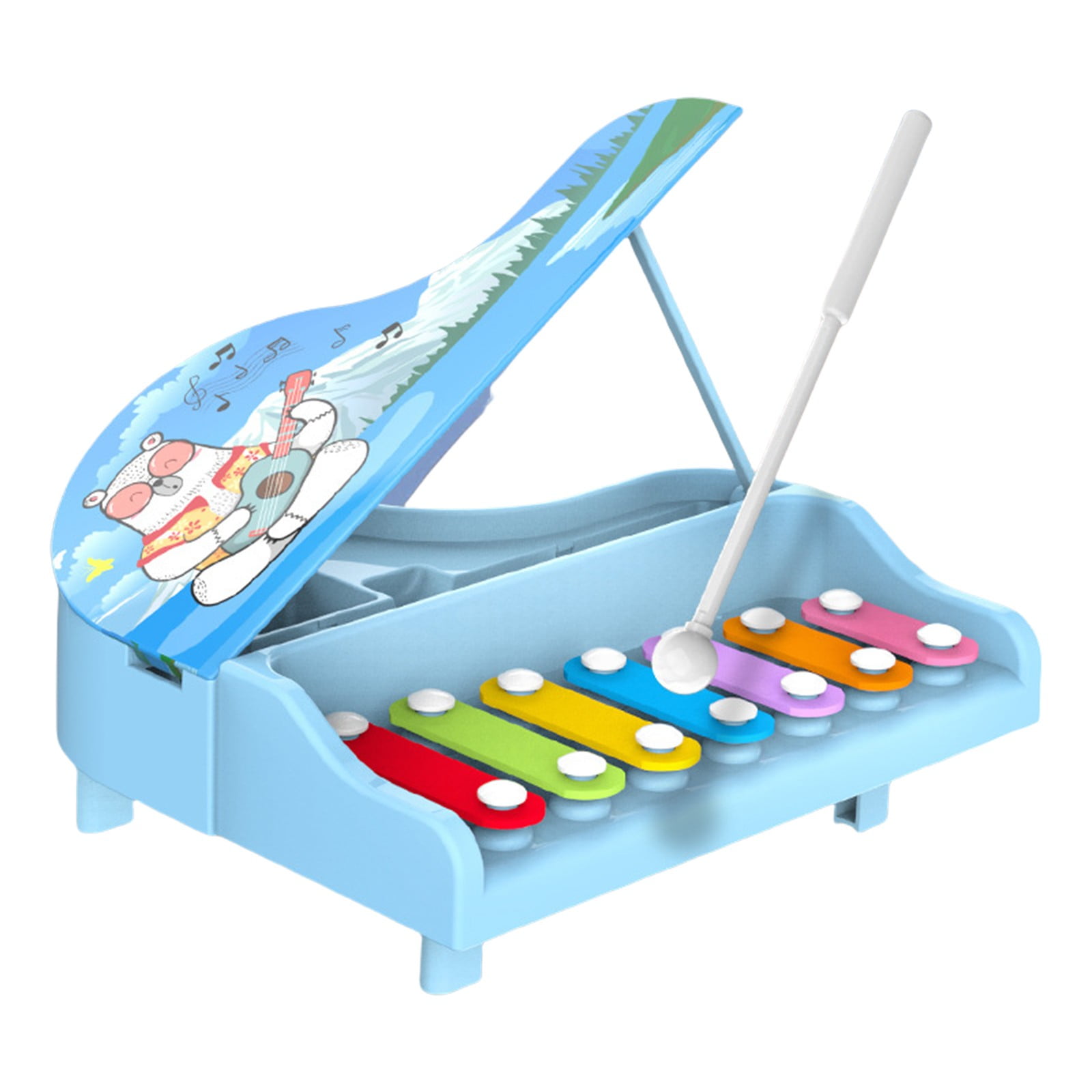 Hand Percussion Xylophone Toy Blue Plastic Educational Musical ...
