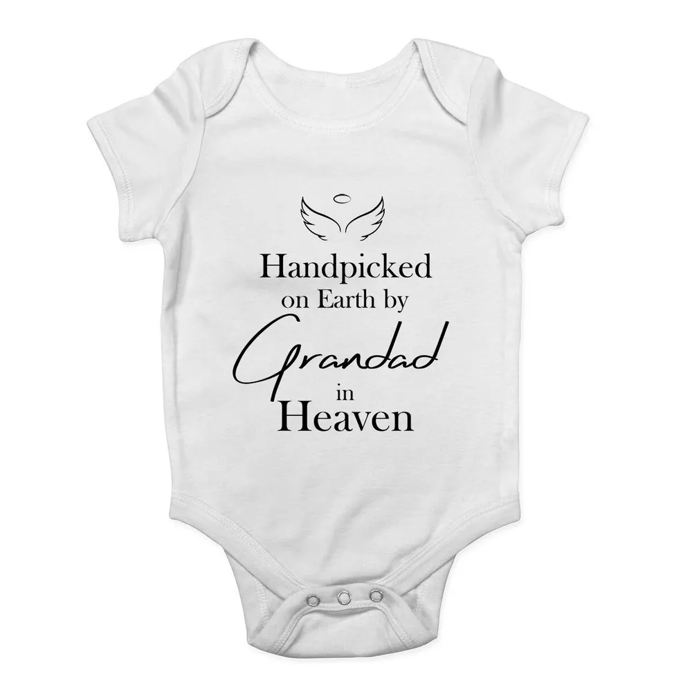 Hand Pick By My Grandad In Heaven Baby Grow Vest Bodysuit Boys Girls ...