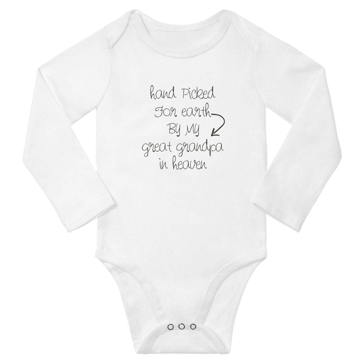Hand Picked for Earth By My Great Grandpa In Heaven Funny Baby Long ...