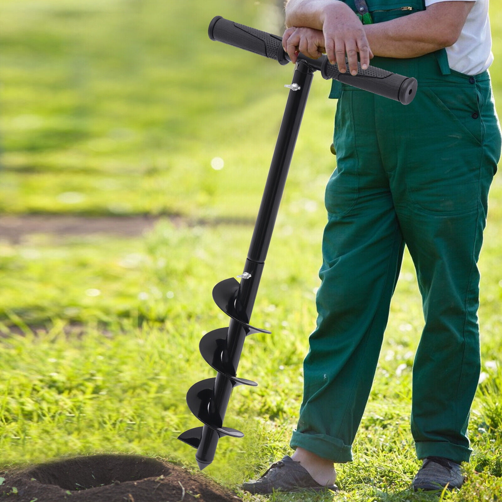 Hand Post Hole Digger Garden Auger Drill, T Shaped 4"*24" 7.9"*31 ...
