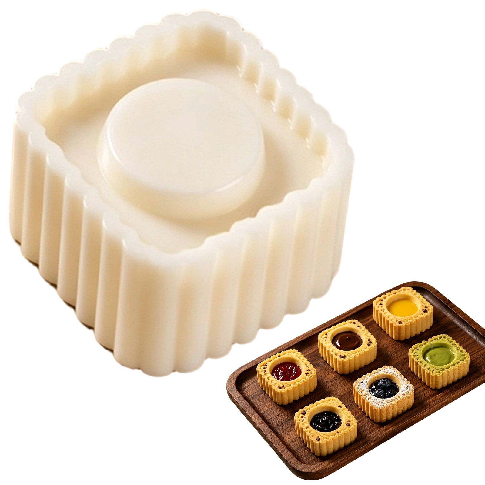 Hand Press Mooncake Mold, 1.97 inch Fluted Pastry Mold, Homemade Cookie ...