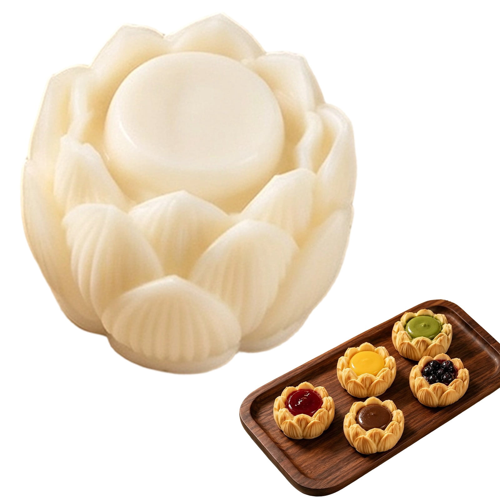 Hand Press Mooncake Mold, 1.97 inch Fluted Pastry Mold, Homemade Cookie ...